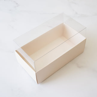 Ivory Cookie Box with Clear Lid - Pack of 5 – The Kitsune & Co.