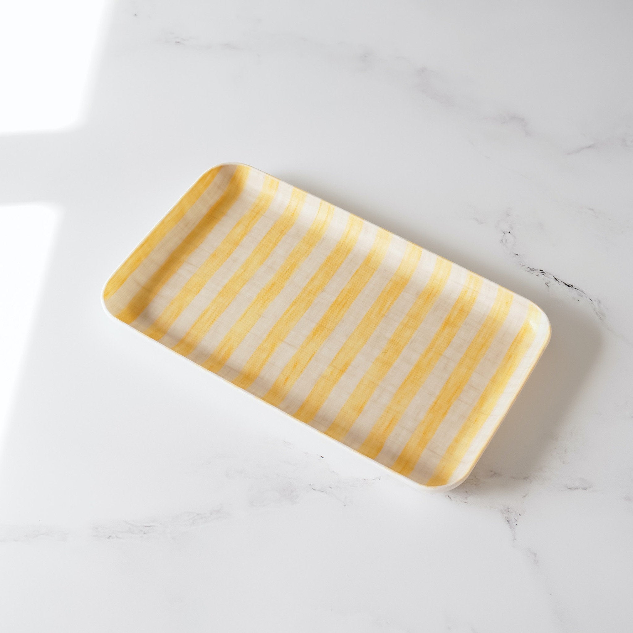 Yellow Striped Linen Coated Tray by Fog Linen Work – The Kitsune & Co.